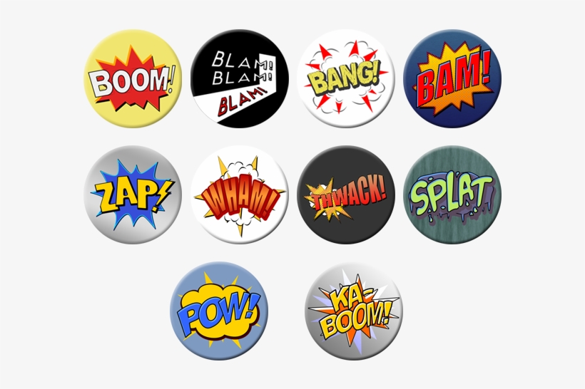 Download 10 Comic Book Badges - Comic Badges - HD Transparent PNG ...
