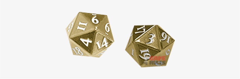 Heavy Metal D20 2-dice Set: Gold W/white Numbers Transparent PNG ...