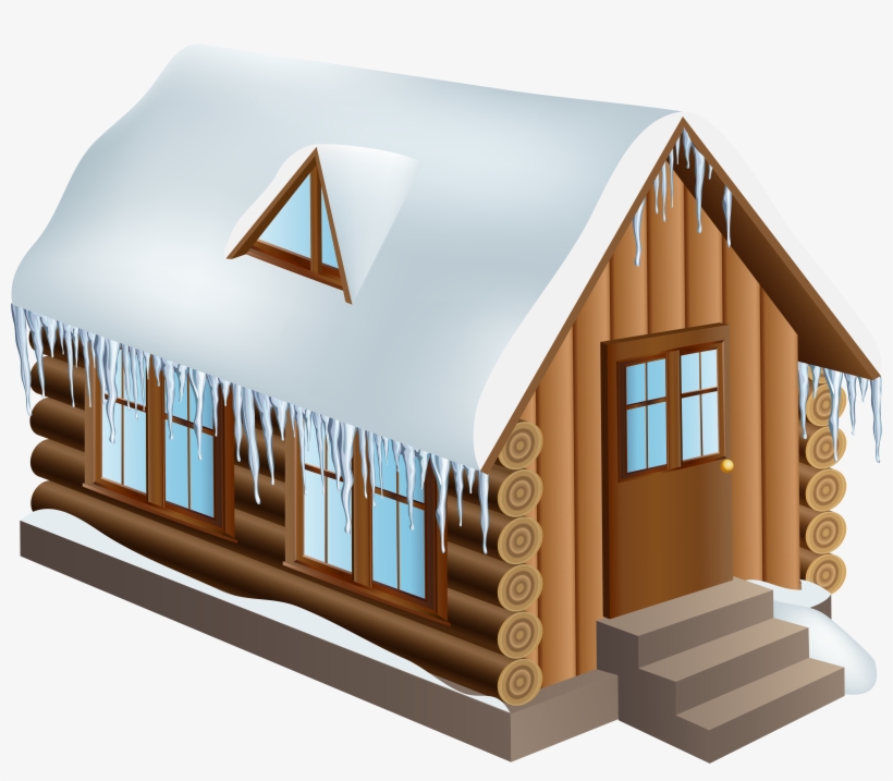 House With Snow Clipart 13 - Cabin In Winter Clipart Png Transparent ...