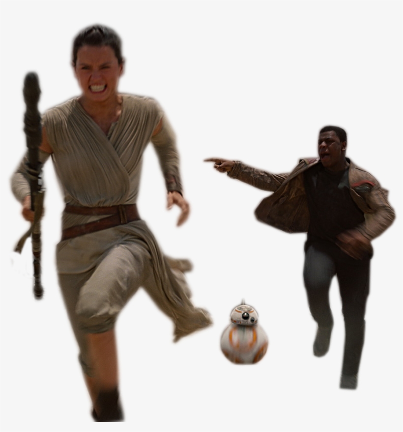 Finn & Rey Running Cutout [single Cutouts Included - Finn And Rey Png ...