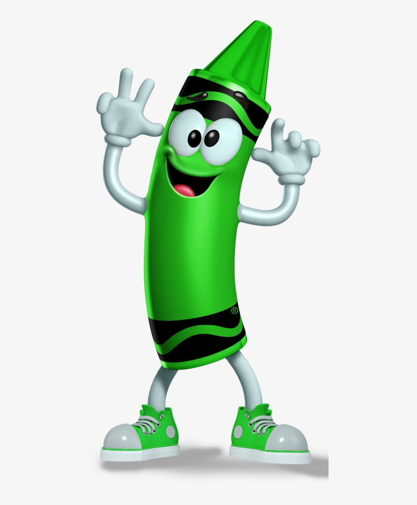 Happy Green Crayon Clipart