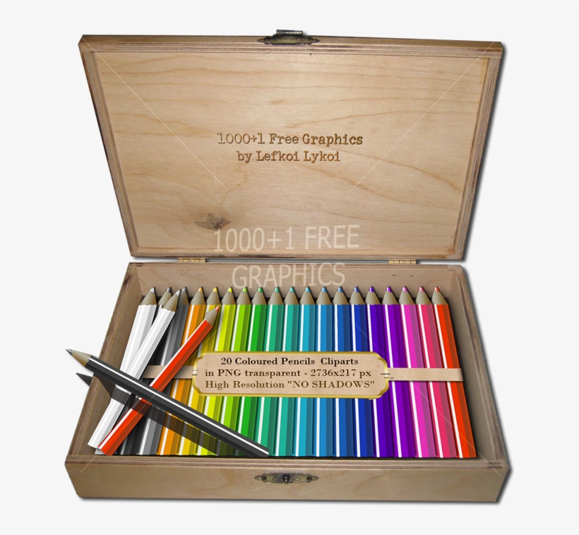 20 Coloured Pencils ,cliparts - Box Transparent PNG - 700x700 - Free ...