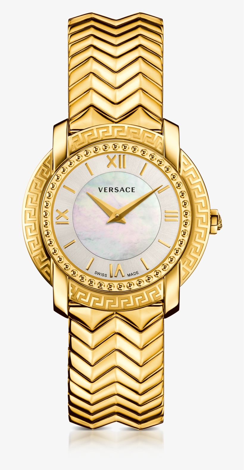 Dv25 Round Gold Womens Watch W/mother Of Pearl Dial - Versace Vam050016 ...