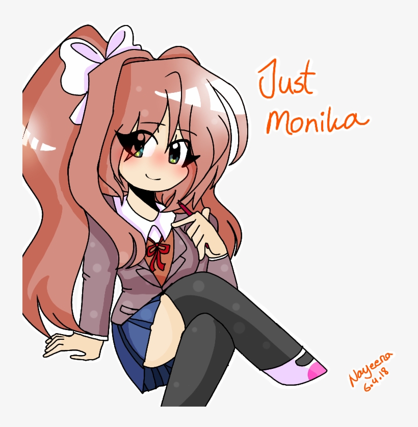 Just Monika Emote Png Clip Transparent Library - Library Transparent ...