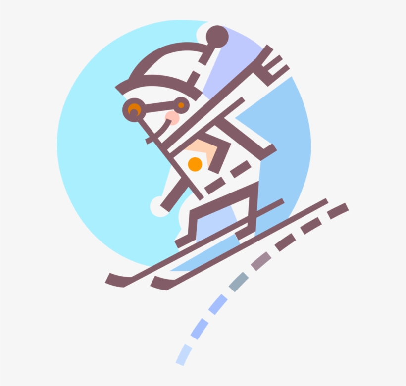 Vector Illustration Of Downhill Alpine Skier Skiing - Graphic Design ...