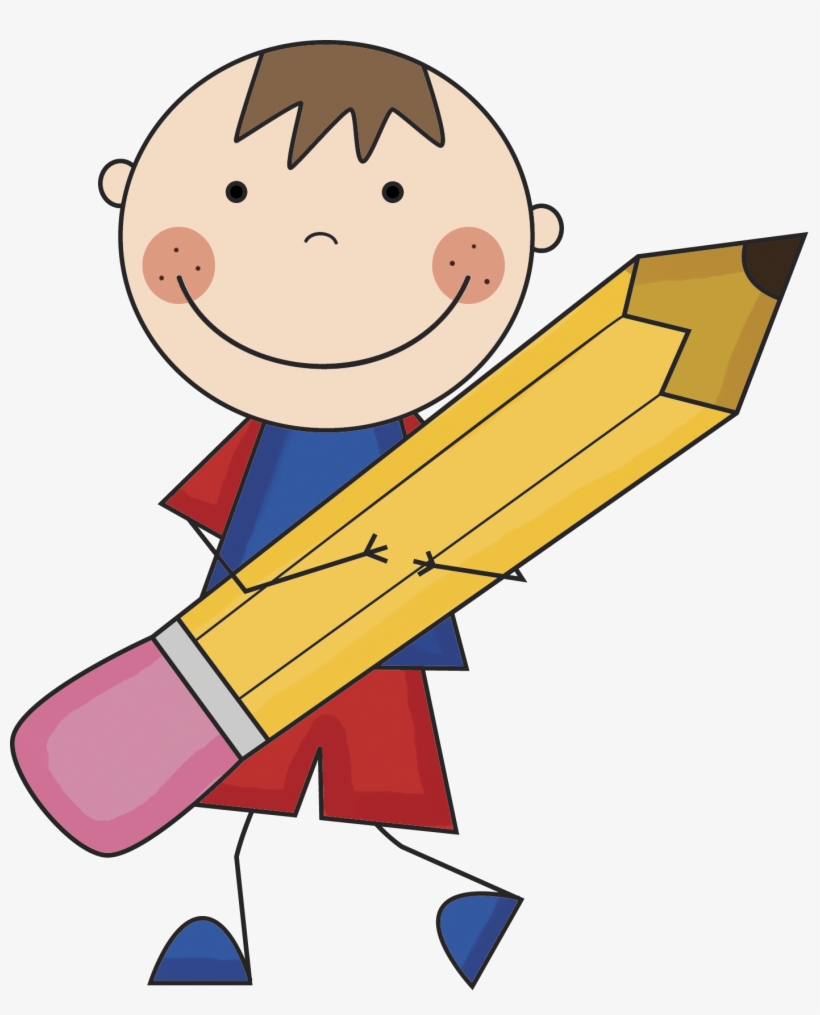 Notebook And Pencil Clipart - Boy With Pencil Clipart Transparent PNG ...