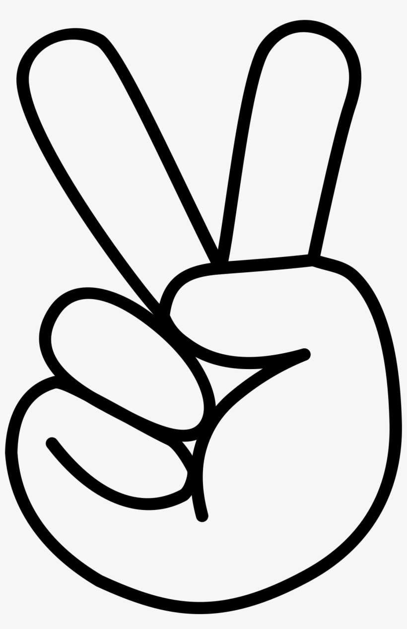 Download Comic Hand Peace Sign - Hand Peace Sign Clip Art - HD ...
