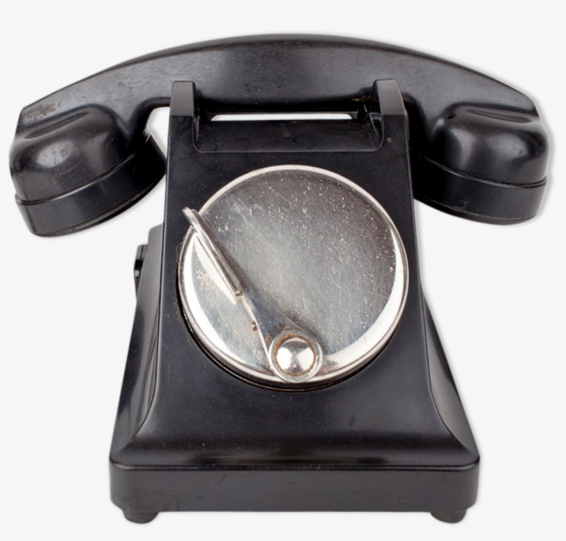 Old Black Bakelite France Ptt Phone With Dial Clamshell - Telephone ...