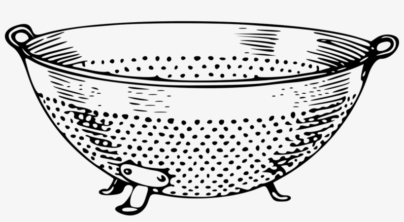 Colander Cookery Cooking - Colander Black And White Transparent PNG ...