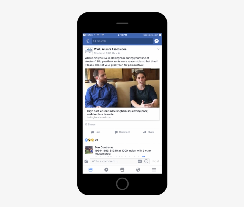 Alumni On Facebook - Facebook Post On Phone Transparent PNG - 1024x683 ...