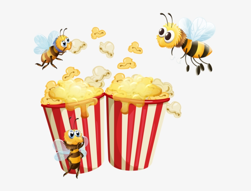 Bees - Bee Popcorn Transparent PNG - 600x545 - Free Download on NicePNG
