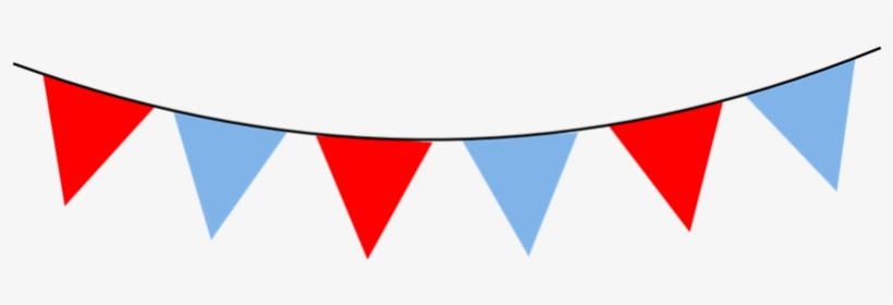 Red Decorations Blue Triangle Banner Party - Transparent Bunting ...