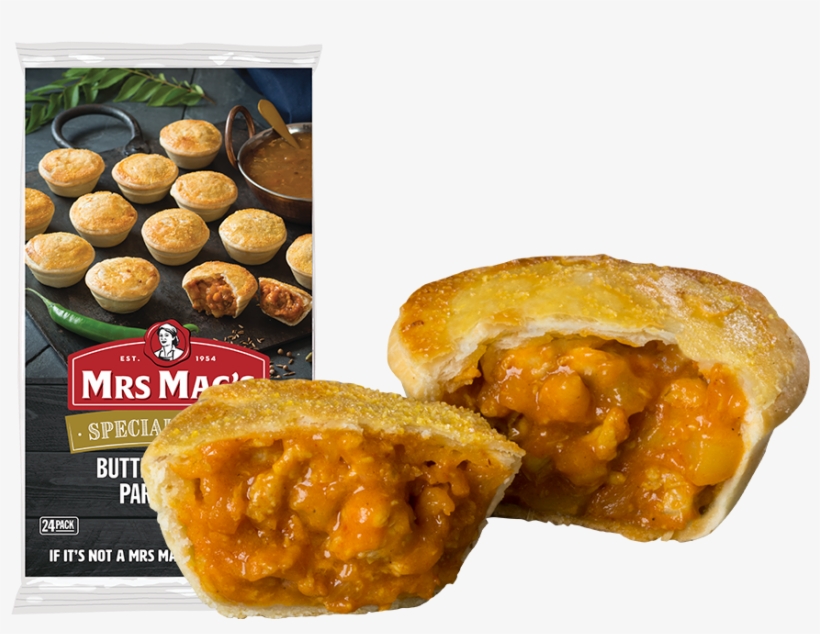 Butter Chicken Party Pies - Mrs Mac Butter Chicken Pie Transparent PNG ...