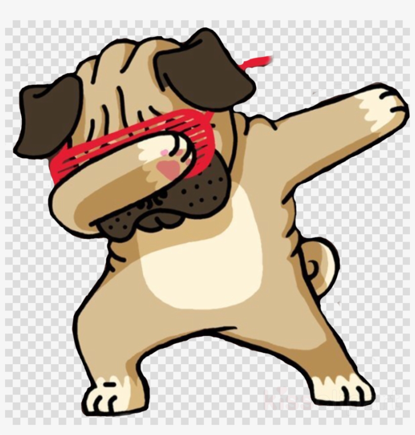 Download Dabbing Pug Funny Clipart Pug T-shirt Puppy - Pug Doing A Dab ...
