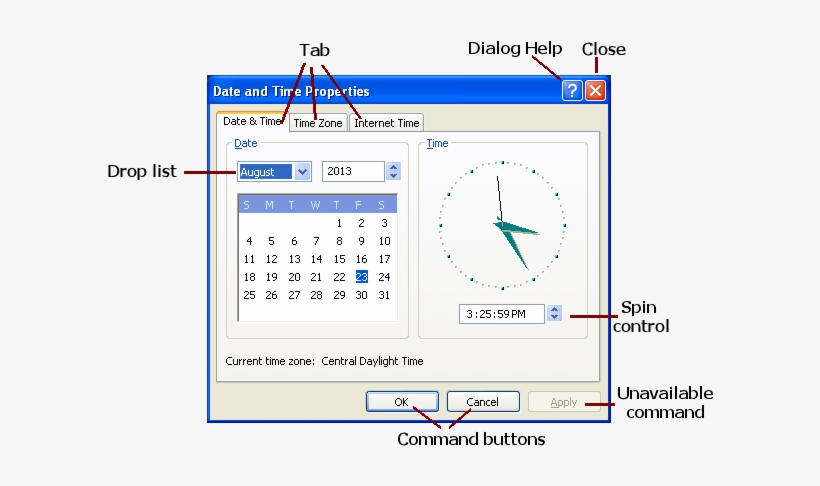 Date/time Dialog - Date And Time Properties Transparent PNG - 611x419 ...