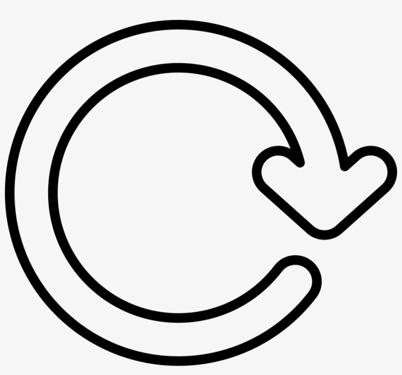 Circular Arrow Outline - Circular Arrow Black And White Transparent PNG ...
