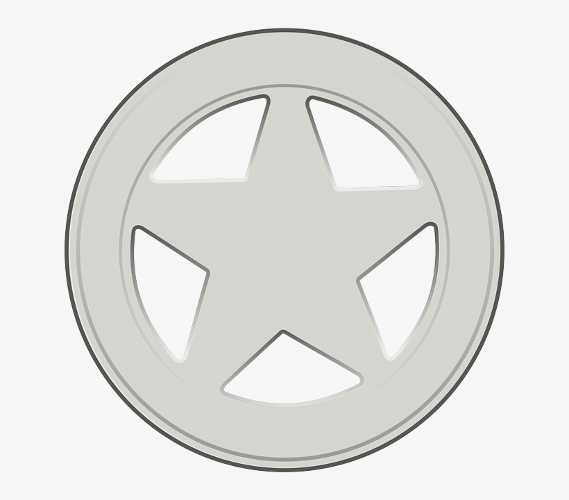 Sheriff, Badge, Star, Silver - Texas Ranger Badge Clip Art Transparent ...