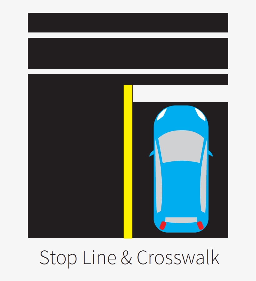Download Stop Line And Crosswalk - Pavement Markings Meaning Png - HD ...