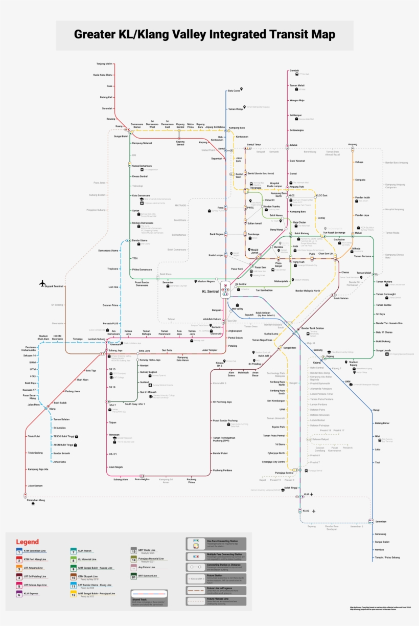 Download Gklkv Integrated Transit Map -kwongtn - Klang Valley Transit ...