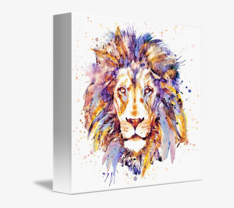 Watercolor Lion Head