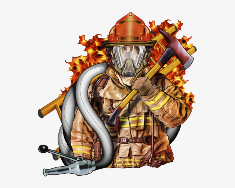 Fire Fighter Fabric, Custom Print Panel, Firefighter Transparent PNG ...