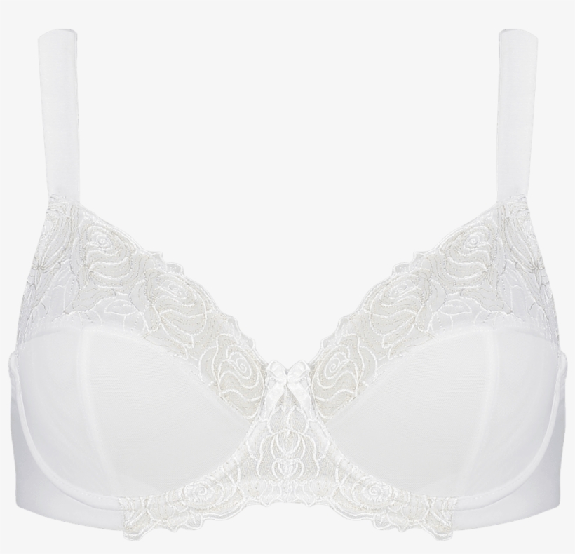Enhanced Support Rose Embroidery Bra White & Gold Brar04 - White Bra ...