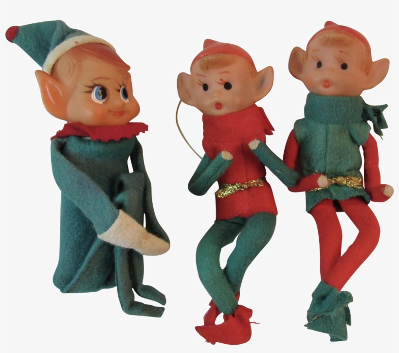 Download 3 Japan Knee Hugger Poseable Elves Elf Vintage Christmas - HD ...