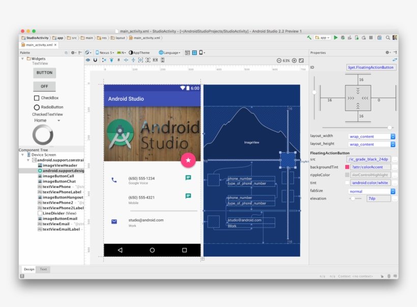 Studio 22 Hero Image - Android Studio Auto Layout Transparent PNG ...