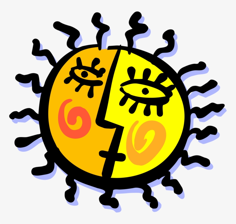 Vector Illustration Of The Personified Sun - Sun Transparent PNG ...