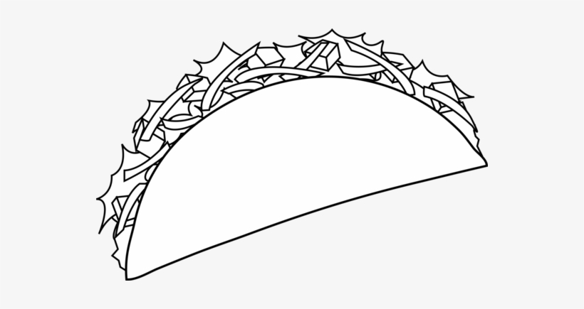 Taco Clip Art Clipart Free - Taco Black And White Clipart Transparent PNG - 550x355 - Free ...