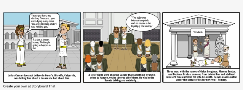 Julius Caesar Stabbed Cartoon