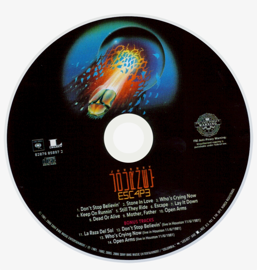 Journey Escape 2006 Disc - Journey Escape Album Cover Transparent PNG ...