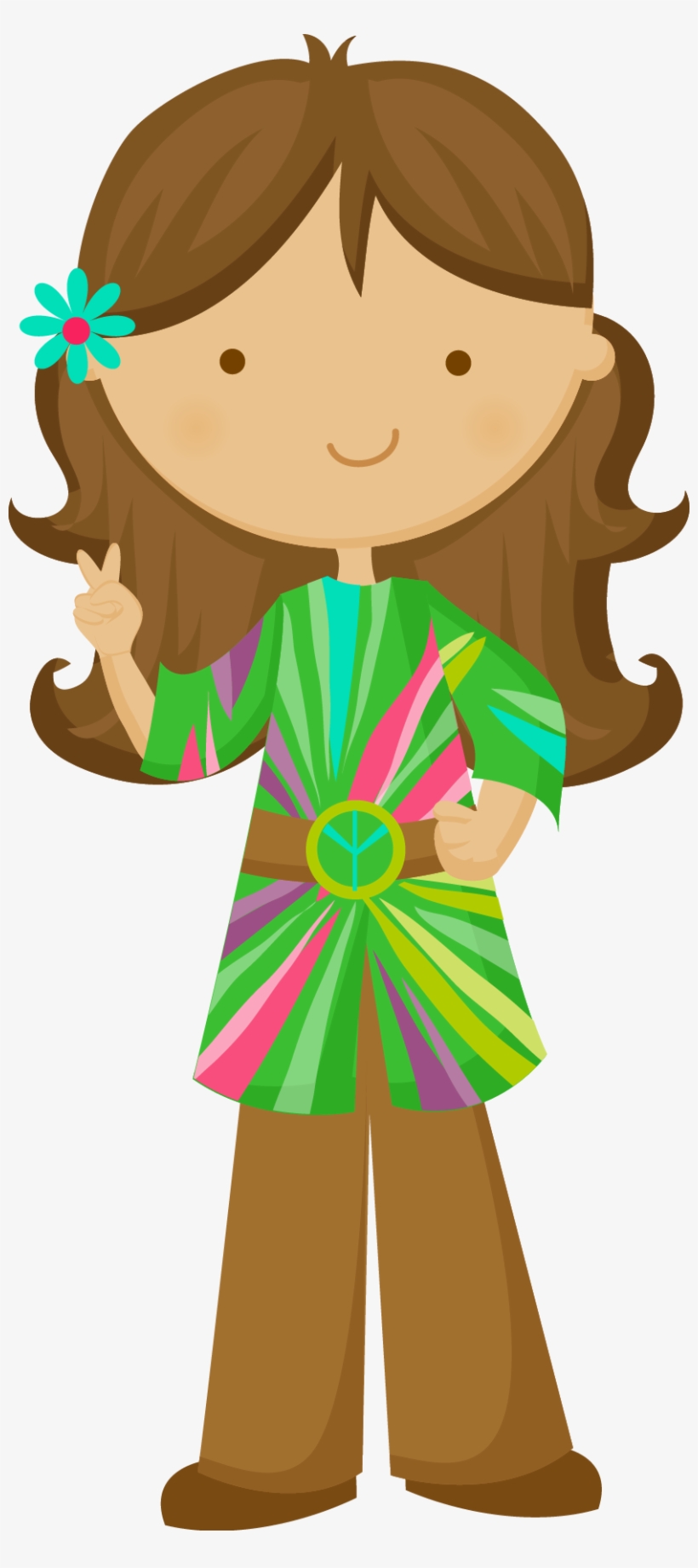 Hippie Clipart Flower Child - Hippie Clipart Png Transparent PNG ...