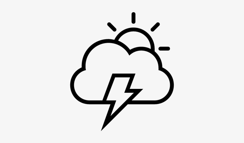 Storm Day Weather Interface Symbol Of Sun, Cloud And - Sun And Cloud ...