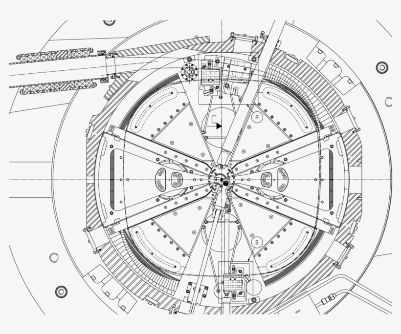 Median Plane Drawing Of The Self-extracting Cyclotron - Drawing ...