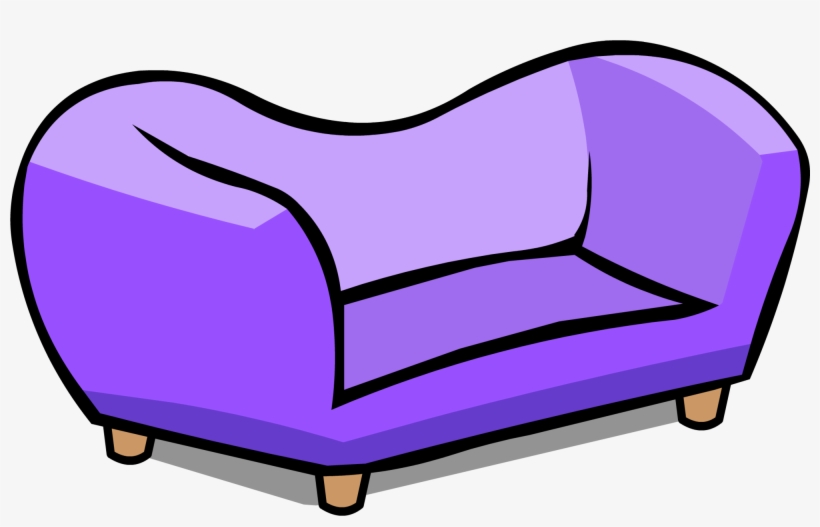 Purple Couch Sprite 008 - Club Penguin Furniture Couch Transparent PNG ...