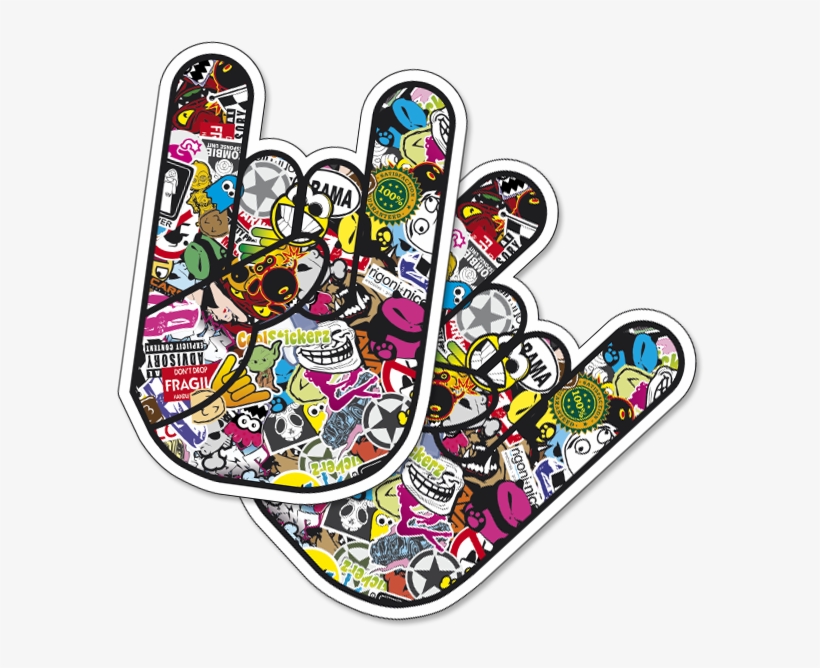 Shocker Rocker Hand Sticker Bomb - Sticker Bomb Hand Png Transparent ...