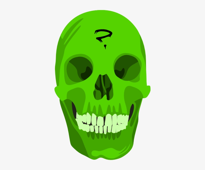 Skeleton Head Clipart Poison - Green Skull Png Transparent PNG ...
