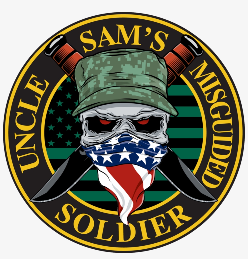 Misguided Soldier With American Flag Decal 5" - Usmc Logo Full Circle ...