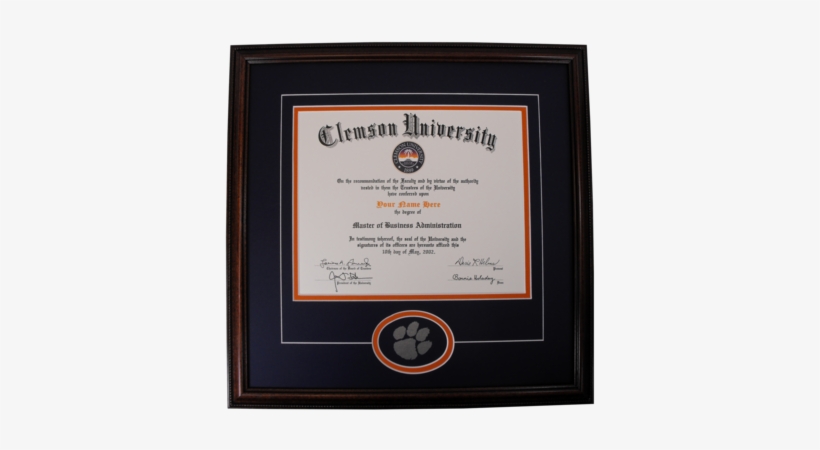 Download Clemson Diploma Frame Tiger Paw Readymade - Picture Frame - HD ...