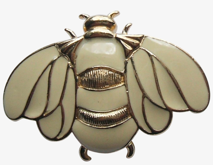 Vintage Trifari Ivory Cream Enamel Gold Tone Bumblebee - Fly ...
