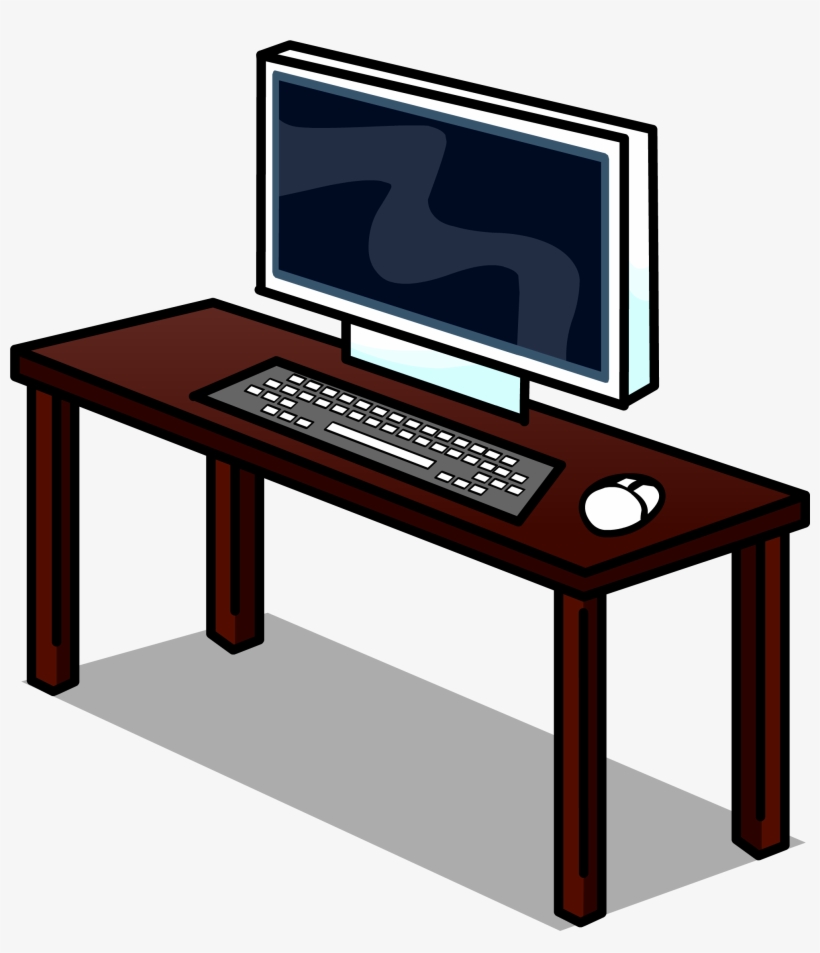 Computer Desk Sprite 003 - Computer Club Penguin Transparent PNG ...