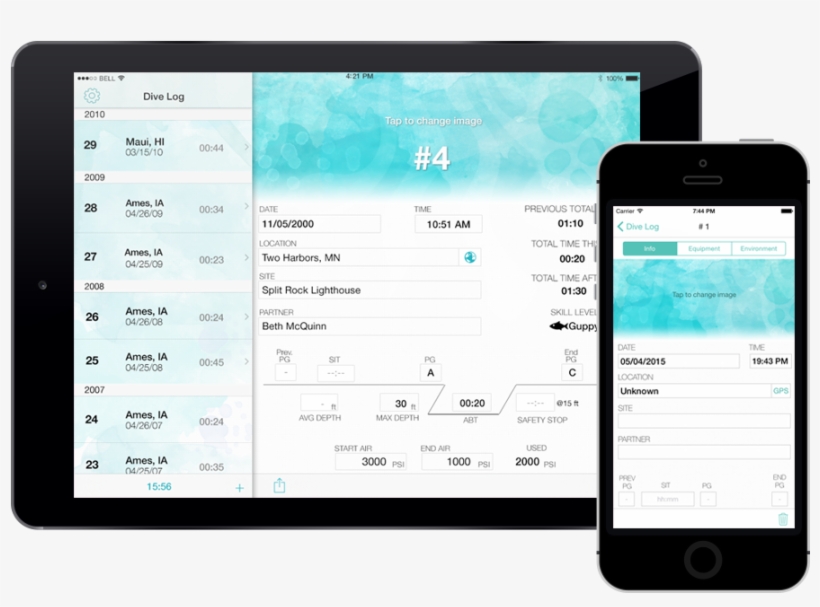 Water Log'd App Shown In Ipad And Iphone - Water Transparent PNG ...
