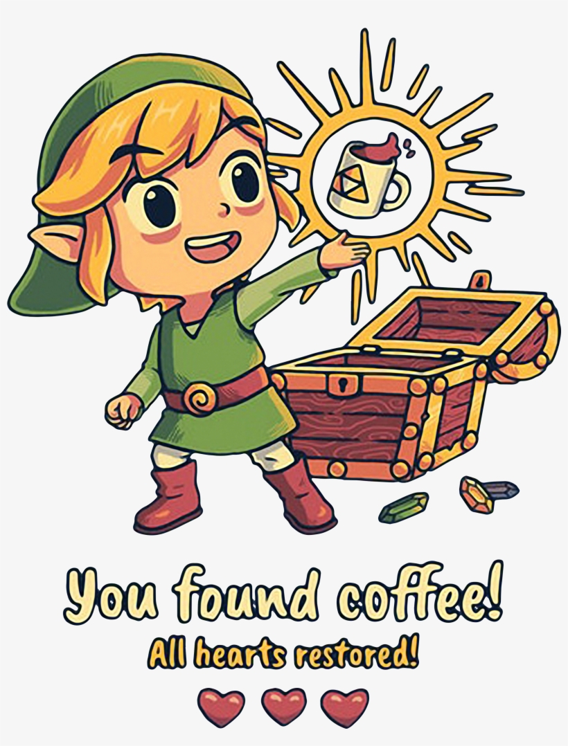 Zelda You Found Coffee All Hearts Restored Shirt, Sweater, - Shirt ...