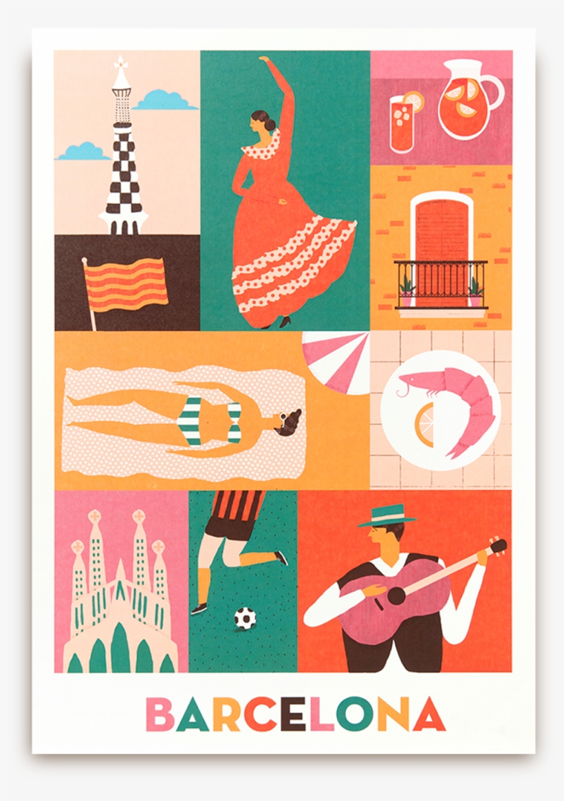 Barcelona Postcard - Lagom Design Transparent PNG - 1400x1500 - Free ...