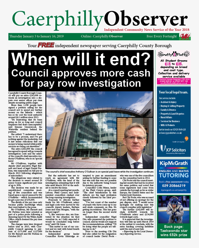 Our Latest Print Edition - Caerphilly Observer Transparent PNG ...