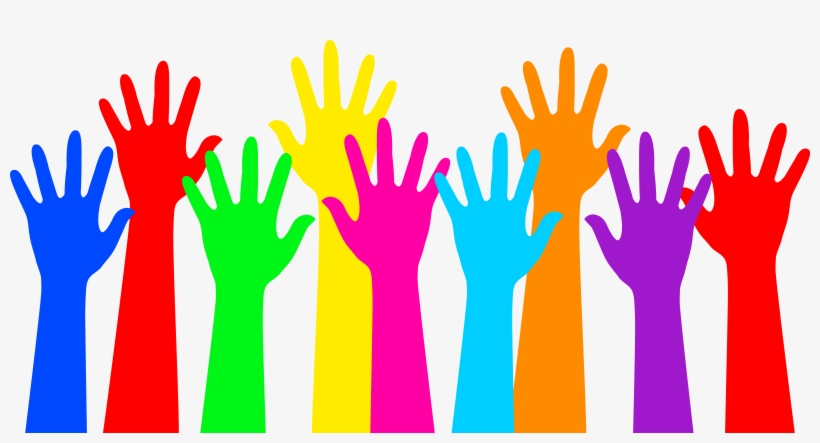 Rainbow Colored Raised Hands Transparent PNG - 11245x5609 - Free ...