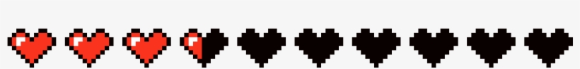 Minecraft Health Bar - Pixel Hearts Art Round Ornament Transparent PNG ...