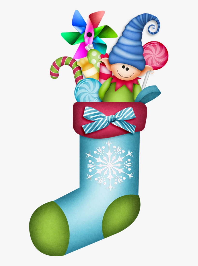 Green Christmas Stocking Clipart Black
