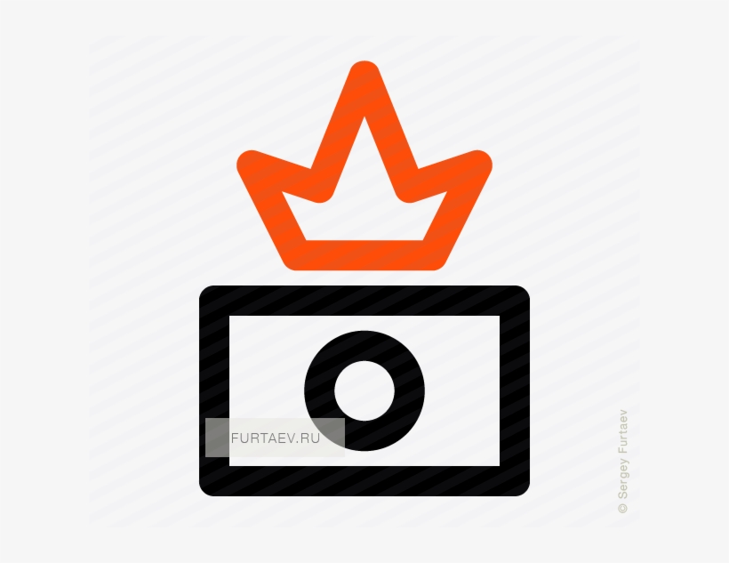 Download Vector Icon Of Compact Camera With Crown Flash - Vector ...